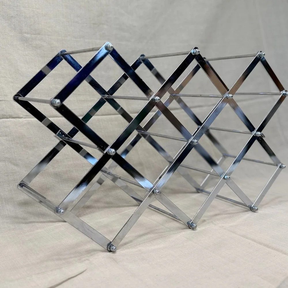 Dining | Vintage Chrome Expandable Wine Rack Mid Century Bar Cart ...